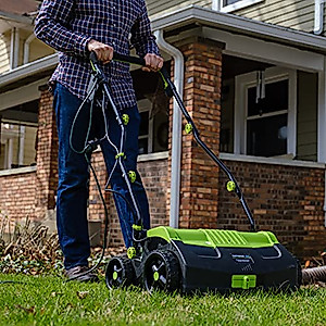 Earthwise DT71613 13-Amp 16-Inch Corded Electric Dethatcher, Green