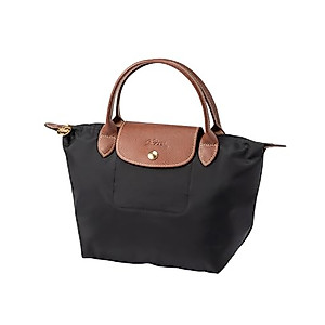 Longchamp 1621 089 Handbag, Preage, Tote Bag, Nylon/Leather, Noir [Parallel Import]