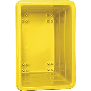 Global Industrial 8 Bushel Plastic Bulk Box Truck, Steel Chassis Base, Yellow, 33-3/10"L x 24-3/5"W x 27-2/5"H