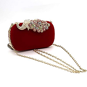 Kingluck Womens Evening Clutch Cocktail Wedding Party Handbag Clutch Purse Decorative Drill, Red, L16*w10*6cm
