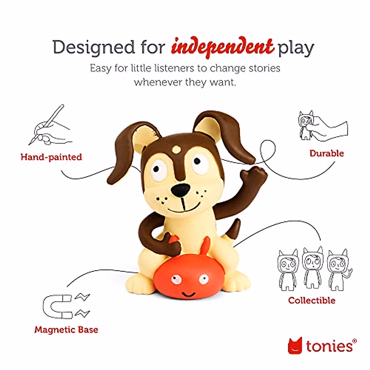 Toniebox Audio Player Starter Set with Peppa Pig, George, and Playtime Puppy - Listen, Learn, and Play with One Huggable Little Box - Pink