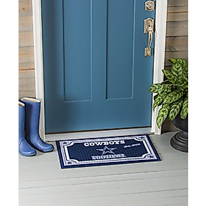 Team Sports America NFL Dallas Cowboys Embossed Outdoor-Safe Mat - 30" W x 18" H Durable Non Slip Floormat for Football Fans