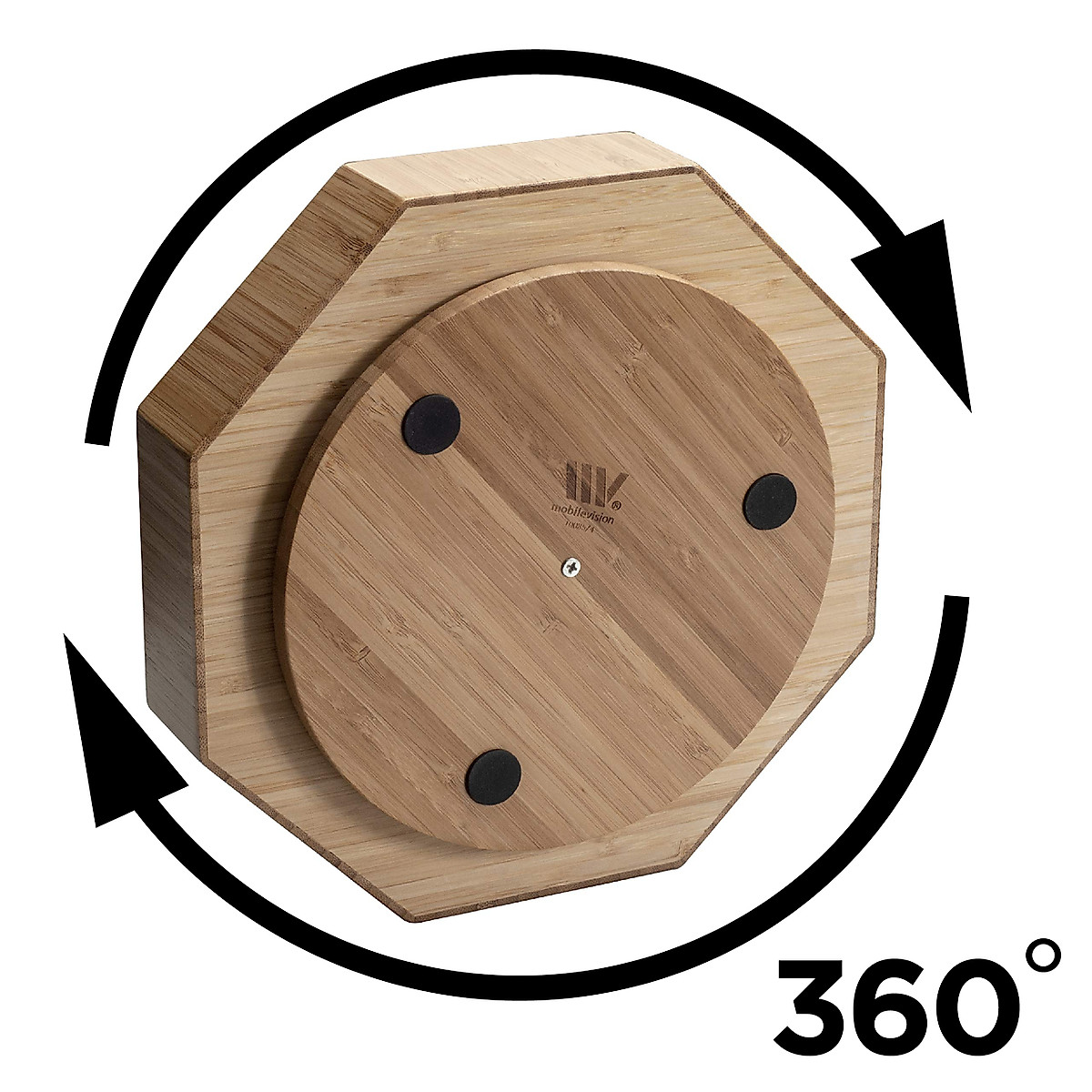 Bamboo 360 Rotating Lazy Susan 10" Tray Bundle 2 Pack for Bathroom, Kitchen, Cabinets & Tabletop