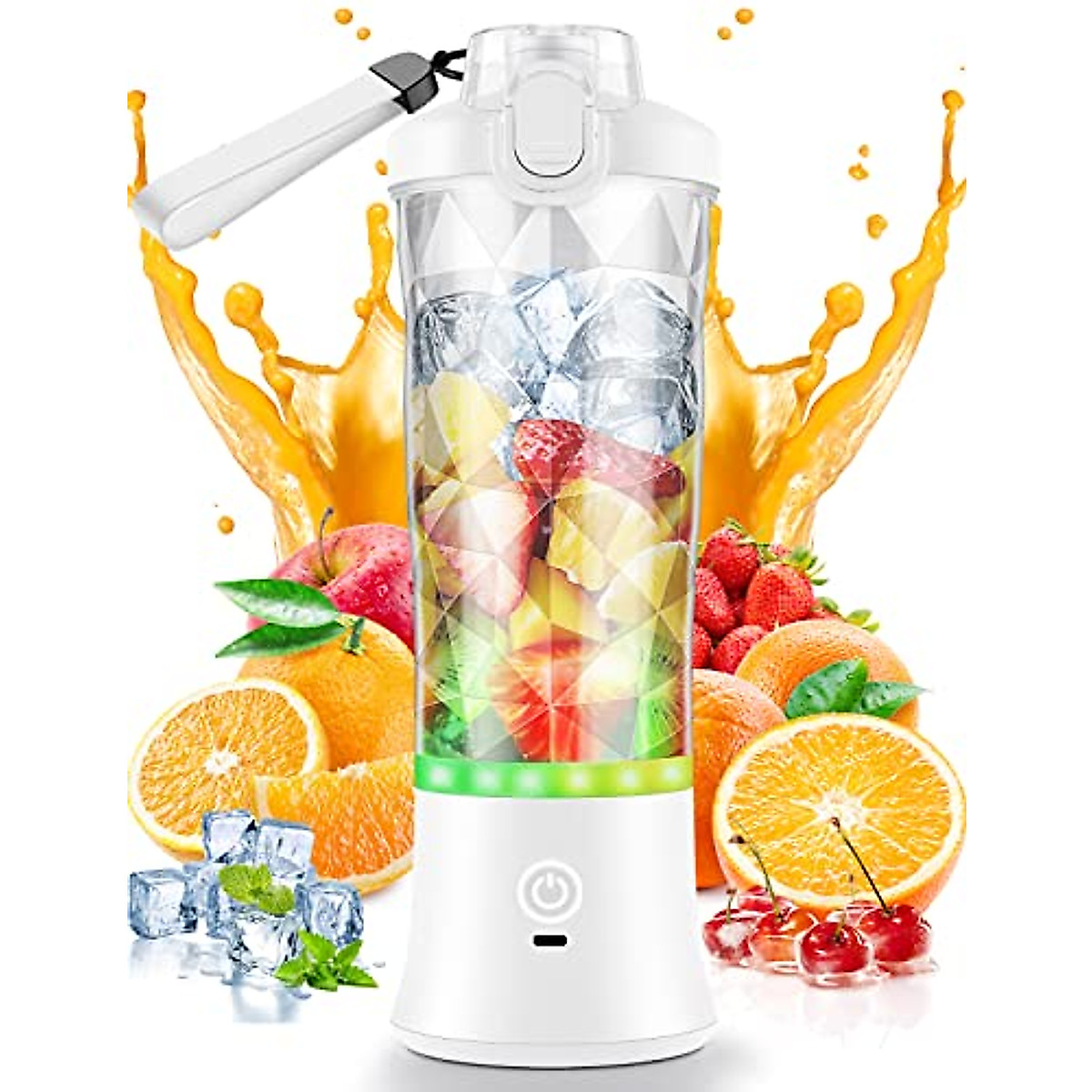 Portable Blender, 20 Oz Personal Blender for Shakes and Smoothies with 6 Blades, Small Fresh Juicer Portable Blender Cup Rechargeable BPA-Free, Mini Blender Portable for Travel/Office/Home/Gym/Camping