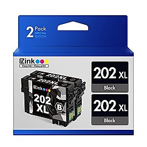 E-Z Ink (TM) Remanufactured Ink Cartridge Replacement for Epson 202XL 202 XL T202XL to use with Workforce WF-2860 Expression Home XP-5100 Printer New Upgraded Chips(Black,2 Pack)