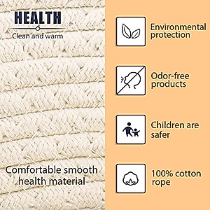 DOERDO Wall Hanging Rope Storage Basket Wall Basket Hooks Cotton Rope Baskets for Storage Fruit Home Décor, 7.5"x4.5"