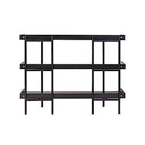 OneSpace Modern Wood and Steel 3 Display Shelf, Black