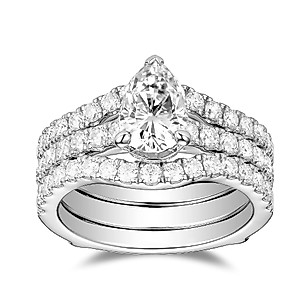 DovEggs Moissanite Enhancer Rings,Moissanite Wedding Band,0.85CTW GHI Moissanite Lab Created Diamond Half Eternity Curved Ring 14K Gold QUALITY Silver Engagement Anniversary Ring for Women(6)