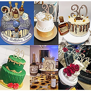 Honbay 30 Cake Topper Sparkly Crystal Rhinestones Cake Topper Cake Decoration for 30th Birthday Party or or 30th Wedding Anniversary (Gold)