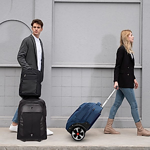 PINKSHE'S AOKING 18/20 Inch Large Wheeled Water Resistant Travel School Business Rolling Wheeled Backpack with Laptop (20inch, Black)