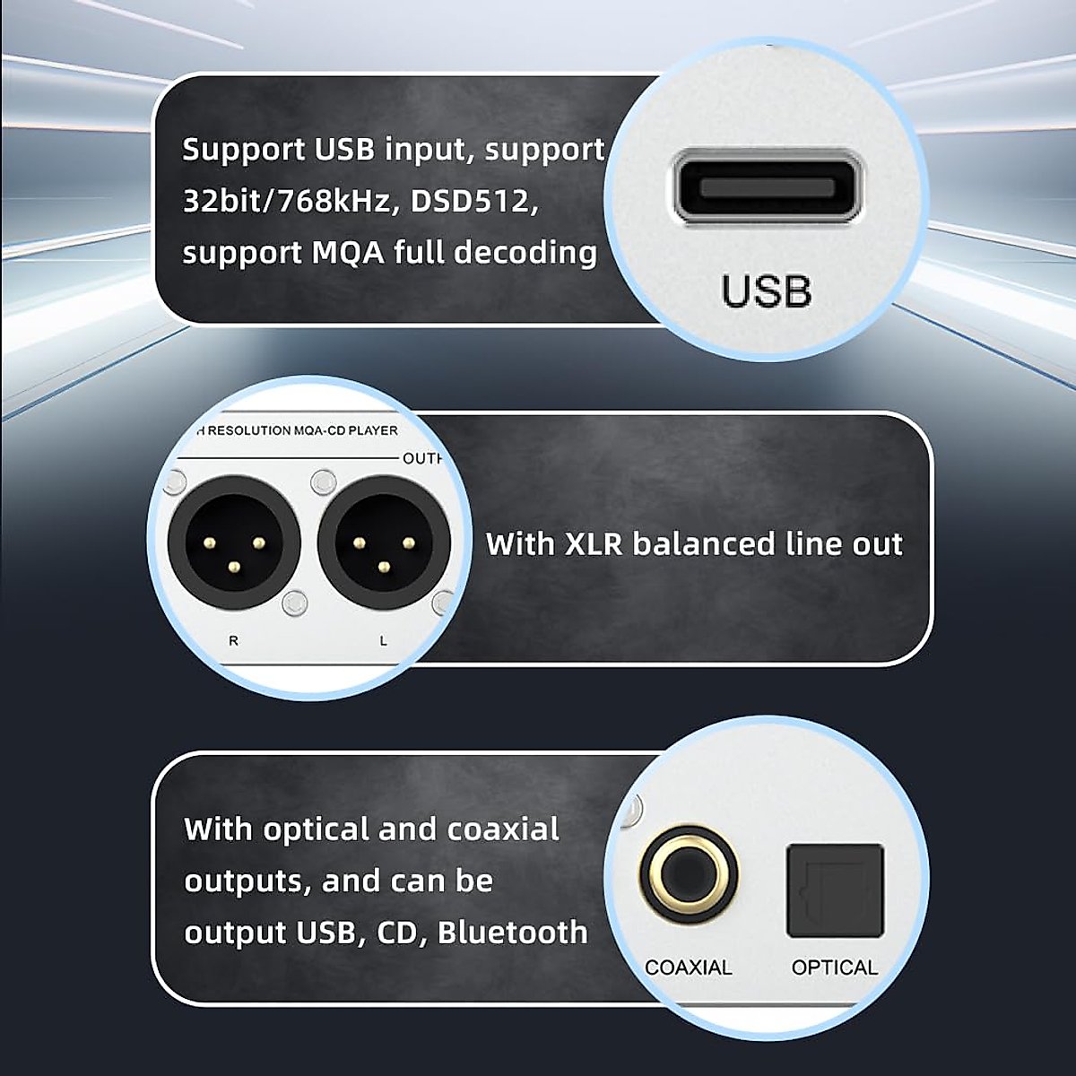 S.M.S.L PL200 MQA-CD Player Player HiFi Lossless AK4499EX Chip Bluetooth Playback Dac Headphone Amplifier,with Remote Control (Silver)