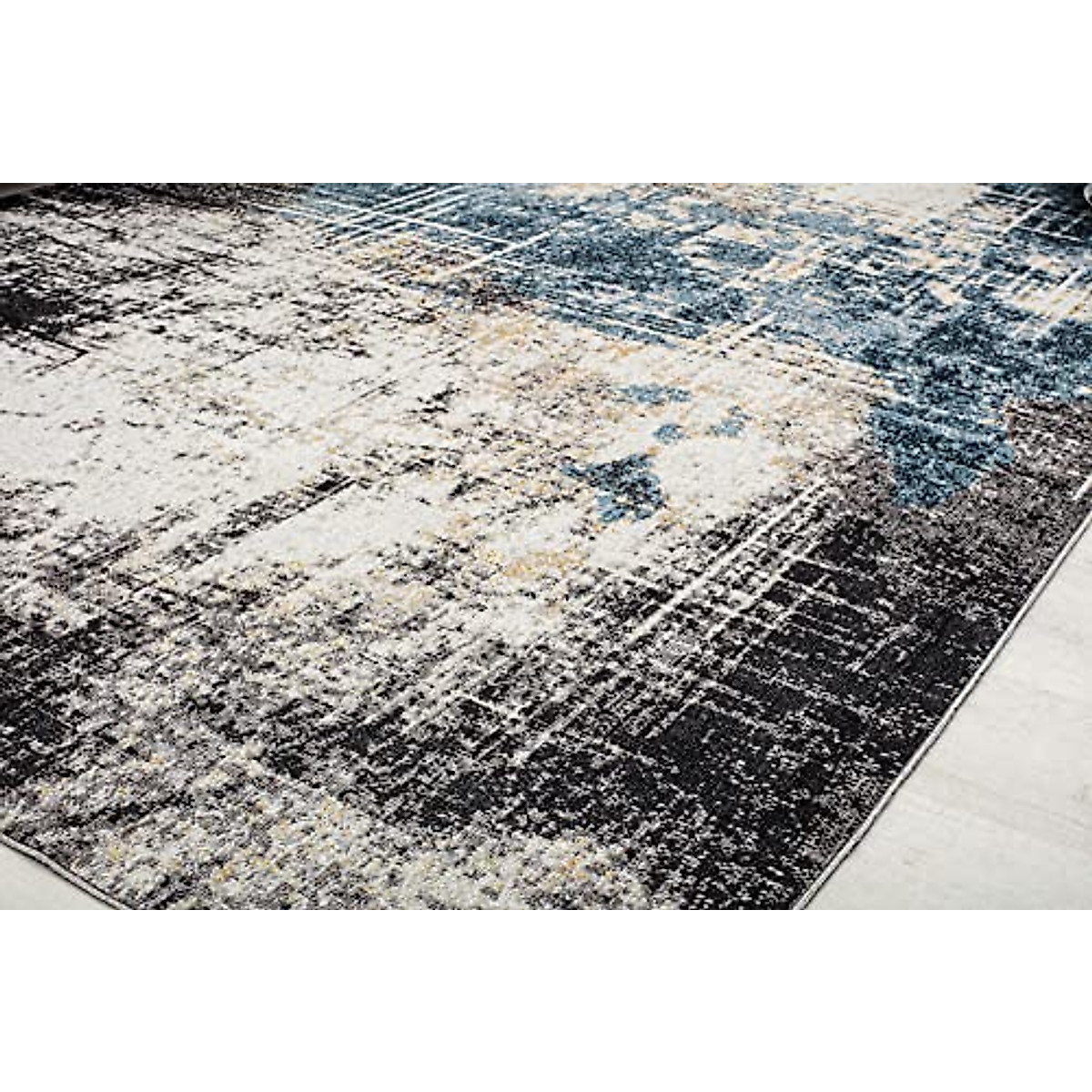 Rugs America Jaelyn JD45B Midnight Distressed Transitional Black Area Rug, 2'6" x 4'