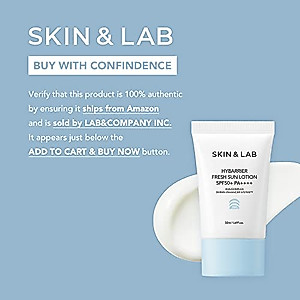 [SKIN&LAB] Hybarrier Fresh Sun Lotion SFP50+ PA+++ | Moisturizing Face & Body Sun Care with Sodium Hyaluronate and Hyaluronic Acid | Reef-safe Sunscreen (Octinoxate & Oxybenzone Free) | 1.69 fl oz.