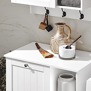 Haotian Bathroom Laundry Cabinet with Tilt-out Hamper, White BZR105-W