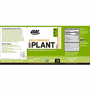 Optimum Nutrition Gold Standard 100% Organic Plant Based Protein Powder, Vitamin C for Immune Support, Vanilla, 1.51 Pound