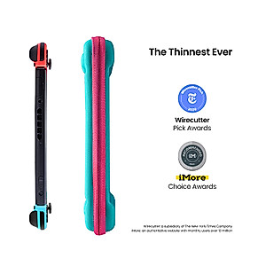 tomtoc Carry Case for Nintendo Switch, Ultra Slim Hard Shell with 10 Game Cartridges, Protective Carrying Case for Travel, with Original Patent and Military Level Protection, Peacock Blue