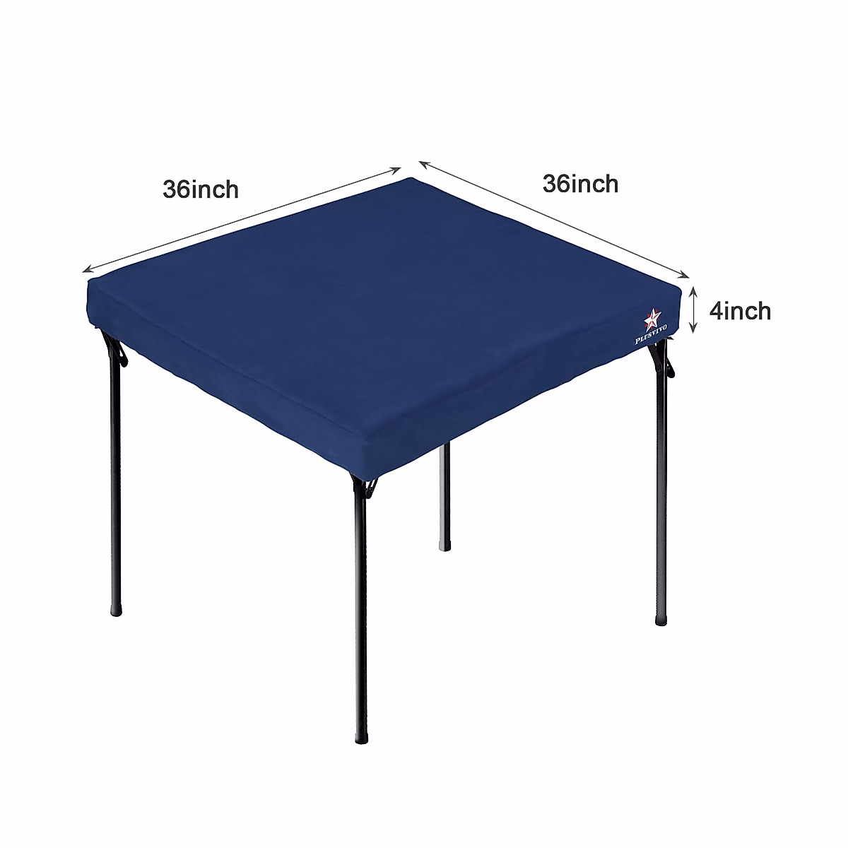 plusvivo Card Table Cover, Mahjong Table Cover Machine Washable Felt Game Table Cover- for Poker, Mahjong, Bridge, Board Game Tablecloth(36" x 36" Blue)