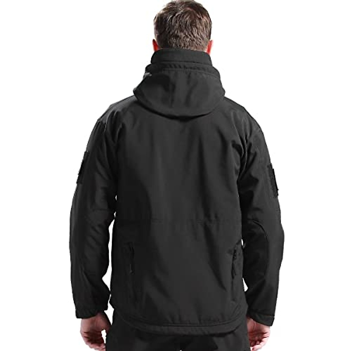 FREE SOLDIER Men's Outdoor Waterproof Soft Shell Hooded Military Tactical Jacket (Black X-Large/US)
