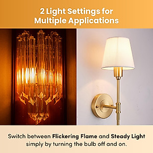 Fire Effect T6 T8 E12 LED Fire Candle Light Bulb Flame Flicker Tube Base Shape Novelty Lighting B11 Torch Bulbs 12mm Diameter Fitting, 100MM / 4.00" Total Length 120V 240V ST15 MED g16 ja8 CFL 6 Pack