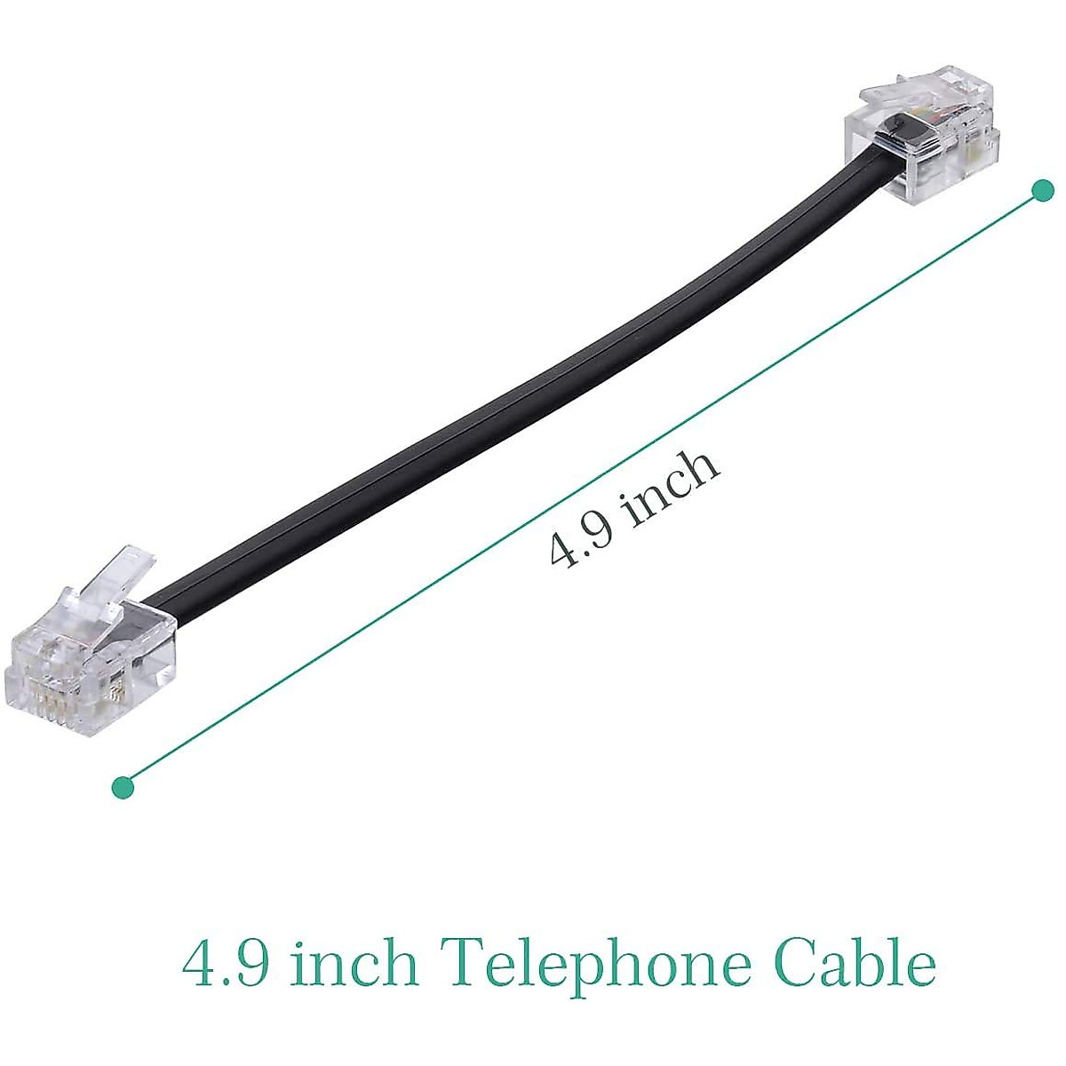 Phone Line Splitter, Vcall Phone Jack Splitter, RJ11 Splitter,Phone Cord Splitter,Telephone Line Splitter RJ11 6P4C Male to 2 Way Female Socket Telephone Extension Cable (2 Pcs,Black)