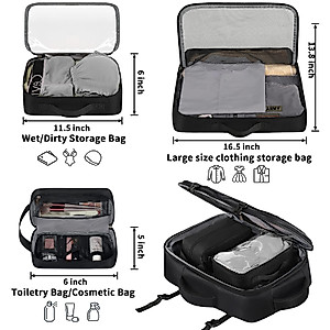 ZOMFELT Carry On Backpack, 45L Travel Backpacks for Men with 3 Packing Cubes, 17.3 Inch Laptop Backpack Flight Approved Carry On Bag for Travel, Water Resistant Expandable Business Weekender Bag