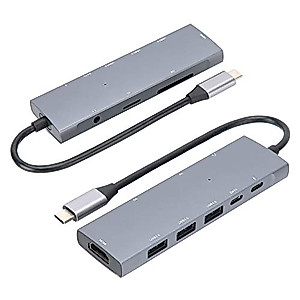 Tgoon 9 in 1 Adapter, Aluminum Alloy, ABS 4k 30hz 5-20V 3A (Maximum 60W) Hub Adapter