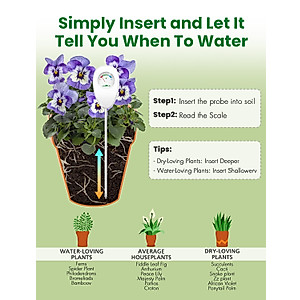 Landtouch Soil Moisture Meter, Moisture Meter for Plants, Moisture Meter for Soil, Garden, Farming, Potted Plants, Indoor & Outdoor, No Batteries Required