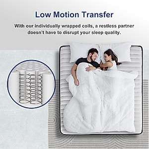 Teyyon Queen Size Mattress 12 Inch Hybrid Mattress with Memory Foam & Pocket Springs, Ergonomic Design for Pressure Relief,Medium Firm Feel, Motion Isolation, Edge Support, Ships Compressed