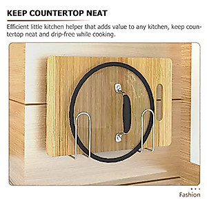 Hemoton 8 Pcs Wall Mounted Pot Lids Holder Wall Door Mounted Pan Lid Cover Hanger Rack Kitchen Utensil Cutting Board Organizer for Home and Kitchen Use