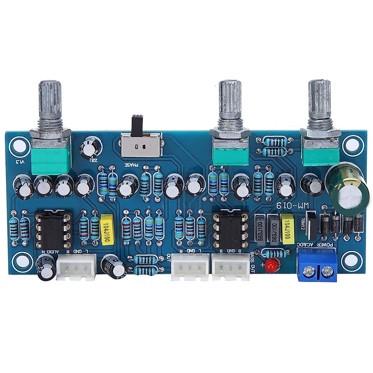 Garosa Preamp Board Digital Tuning Preamp Tone Board 2.1 Channel Subwoofer PreAmp Low Pass Filter Preamp Audio Processor Preamplifier Circuit Board