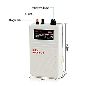 fulhengy Battery Aquarium Air Pump, Quiet DC-800 Backup Fish Tank Air Bubbler, Portable Power Outage Aerator Emergency Oxygen Diffuser, Keeps Fish Safe & Bait Minnow Shrimp Alive