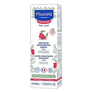 Mustela Baby Soothing Moisturizing Cream - Face Moisturizer for Very Sensitive Skin - with Natural Avocado & Schizandra Berry - Fragrance-Free - 1.35 fl. oz.