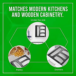 Ziplock Bag Organizer, Bamboo Kitchen Drawer Organizer, Drawer Divider for Snack, Sandwich & Gallon Bags, Kitchen Organizer with 60 Zip Lock Bags, 12x12 inch Box, Black -Total Kitchen Solutions