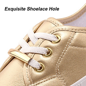 Harvest Land Womens Canvas Low Top Sneakers Slip on Shoes for Women Fashion Walking Sneakers Gold8