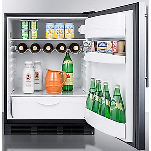 Summit FF63BKBISSHV 24" Compact Refrigerator in Stainless Steel