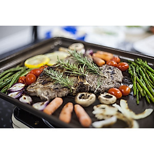 Letusto Premium Grill Plate Risen Pan W12 x16 x2.1inch- Korean BBQ Non-Stick Cookware with Double structure, Ceramic Coating/Solve Hybrid Coating (Wave)