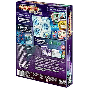 Pandemic in the Lab Board Game EXPANSION | Family, Strategy, Cooperative Board Game | Ages 8+ | 1 to 6 players | Average Playtime 45 minutes | Made by Z-Man Games