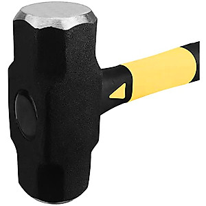 Performance Tool M7105 Heavy Duty Fiberglass Handle Hammer with Anti-Shock Rubber Cushion Grip and Mirror Polished Striking Face, 11-Inch Handle