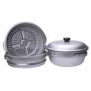 M.V. Trading ST40 3-Tier Aluminum Steamer, 16-Inch