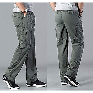 Banana Bucket Men's Full Elastic Waist Loose Fit Lightweight Workwear Pull On Cargo Pants