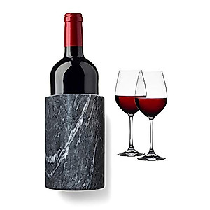 Fox Run Marble Utensil and Wine Bottle Holder, Flower Vase, Black