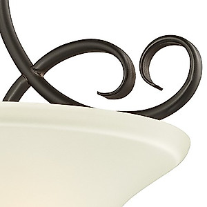 Westinghouse 6306500 Dunmore Two-Light Indoor Semi-Flush, Oil Rubbed Bronze Finish with Frosted Glass, 2, White,Black