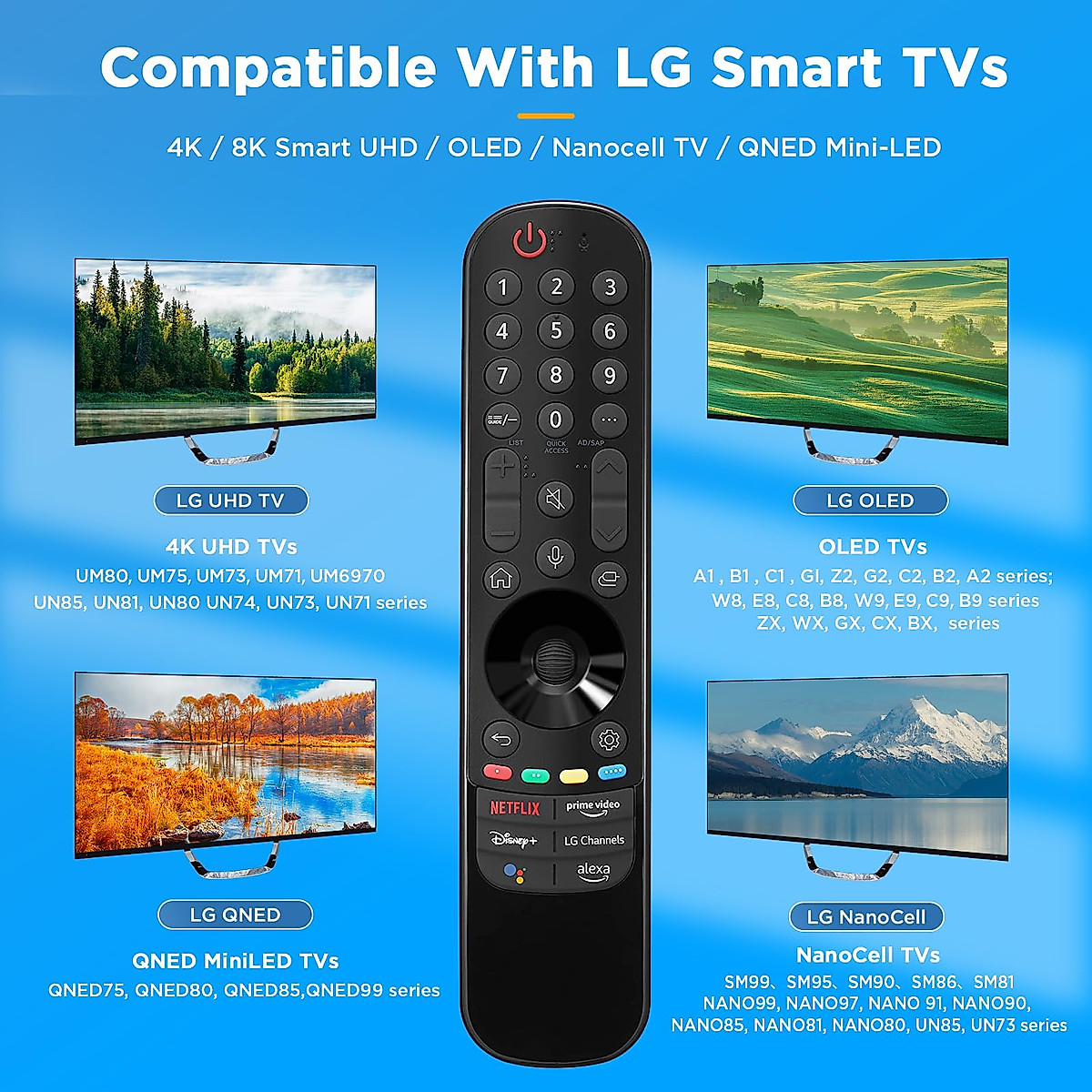 Magic Remote AN-MR22GA Replacement LG Smart TV Remote with Alexa Voice and Pointer Function Universal LG Remote Control for LG UHD OLED QNED NanoCell 4K 8K 2017 2018 2019 2020 2021 2022 2023 Models