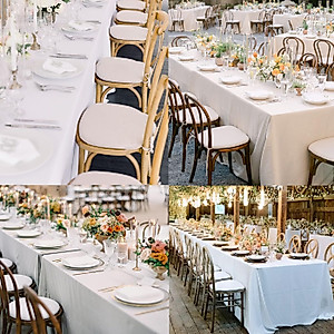 Haewlear 6 Pack White Tablecloths for Rectangle Tables 60 x 102 Inch,Wrinkle Resistant Polyester Table Cloth for 6 Foot Table,Polyester Fabric Table Covers for Wedding, Party, Banquet