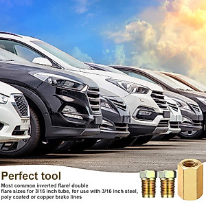 Frienda 12 Pieces 3/8 Inch-24 Threads Brake Line Fittings Assortment for 3/16 Inch Tube (4 Unions, 8 Nuts)