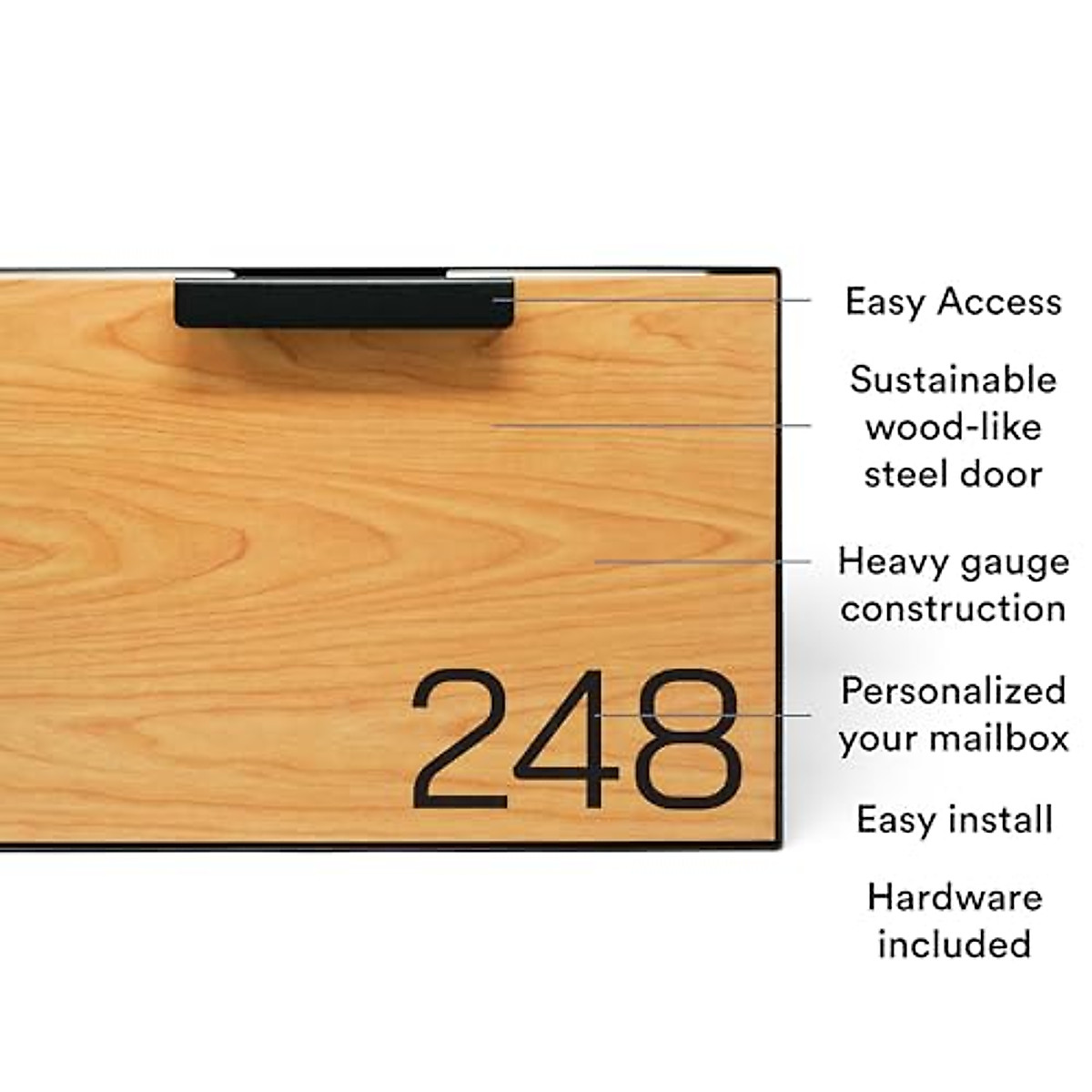 Movo Home Wall Mount Mailbox, Modern Wood Mailbox for House Allen