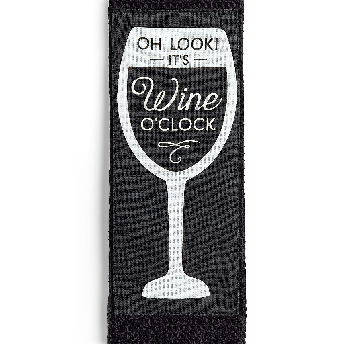 DEMDACO It's Wine O'Clock Extra Long Cotton Blend Over The Shoulder Kitchen Towel Boa