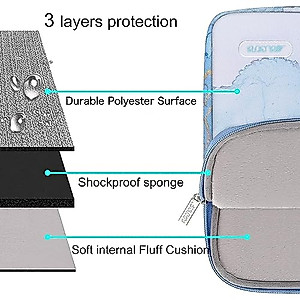 MOSISO Laptop Sleeve Compatible with MacBook Air/Pro, 13-13.3 inch Notebook, Compatible with MacBook Pro 14 inch 2023-2021 A2779 M2 A2442 M1, Polyester Vertical Watercolor Marble Bag, Blue