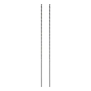 HARFINGTON 2pcs 6542 High-Speed Steel Twist Drill Bit, 2.5mm Drill Bit 200mm Length Extended Straight Shank Black Oxide Ground Drill Bit for Steel Aluminum Alloy