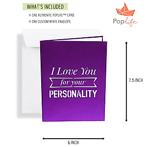 PopLife Naughty Eggplant 3D Pop Up Card - I Love You for Your Personality, But…” Inappropriate Birthday Card, Sexy Valentine’s Day Gift, Funny Card for Husband, for Boyfriend, Fiance
